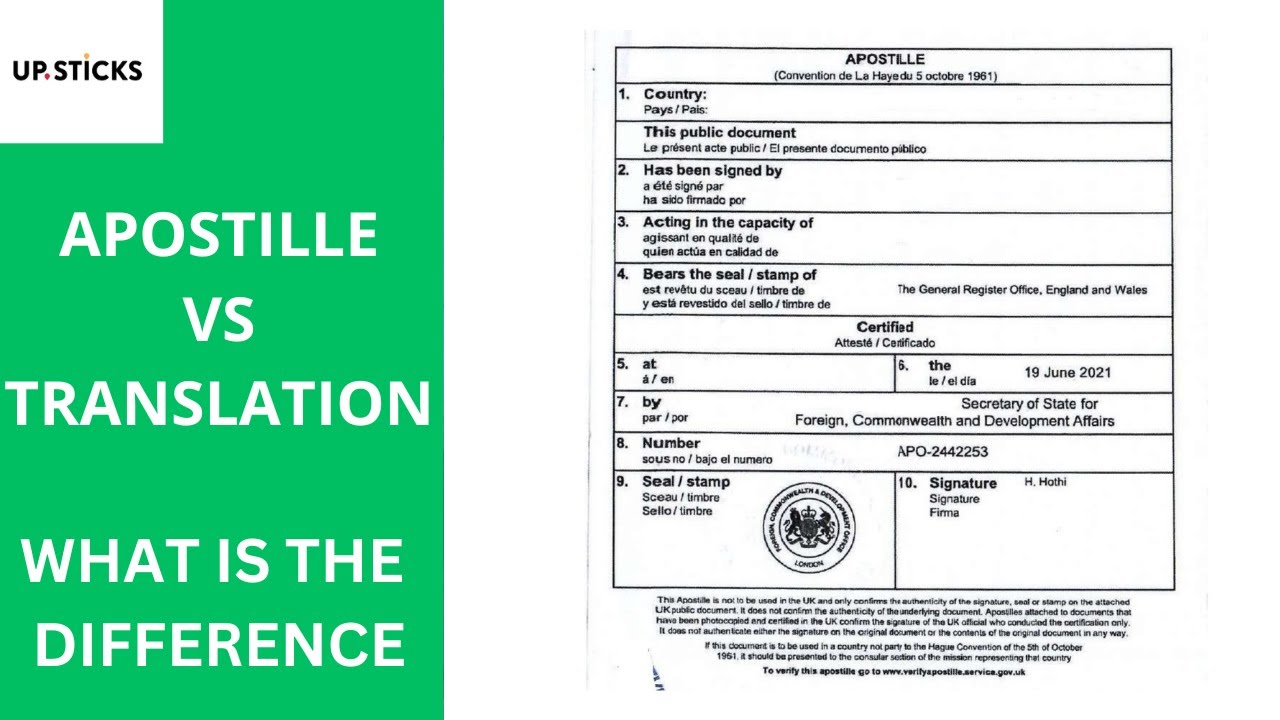 Apostille VS Translation - Whats the difference? - YouTube