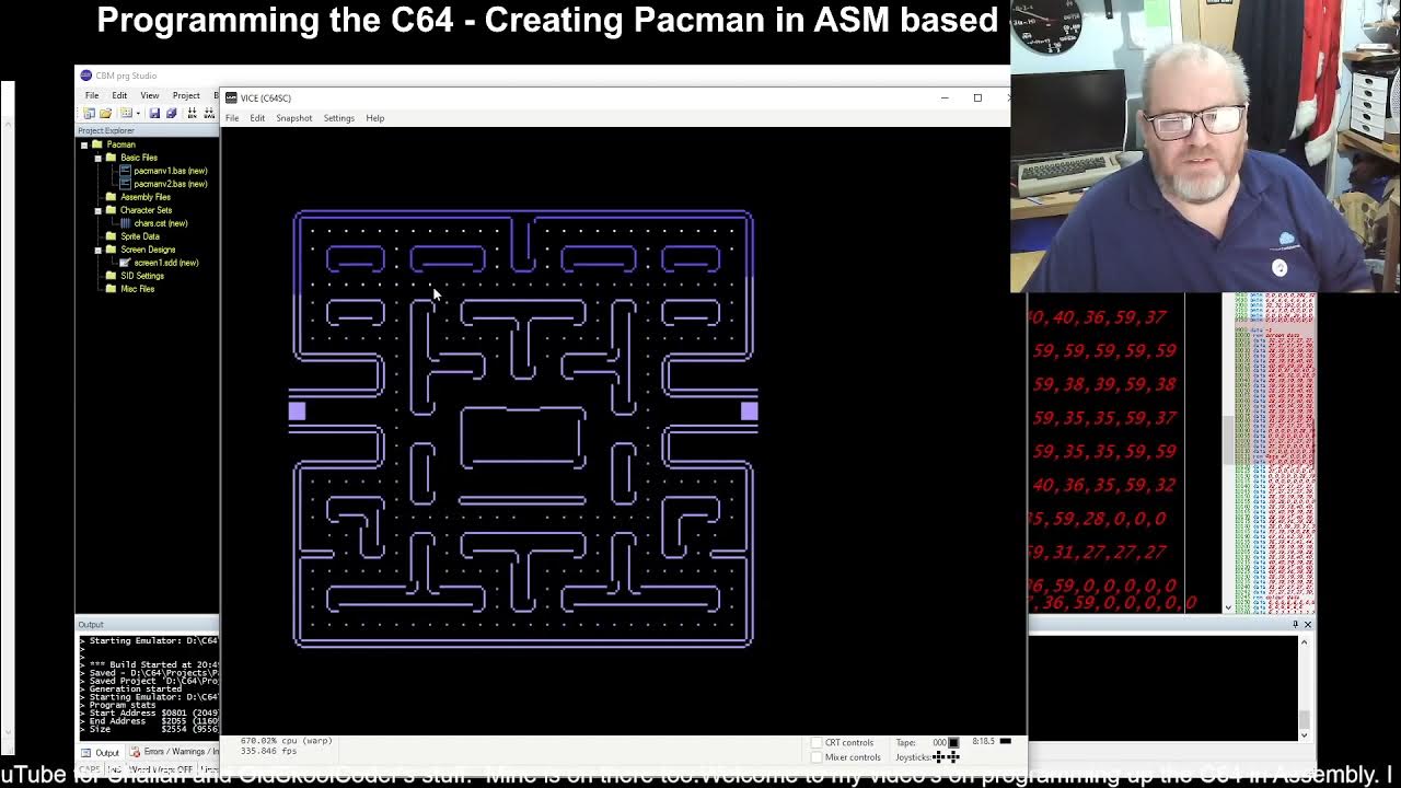 C64 Programming Pacman Part 3 - Starting the conversion to Assembly - YouTube