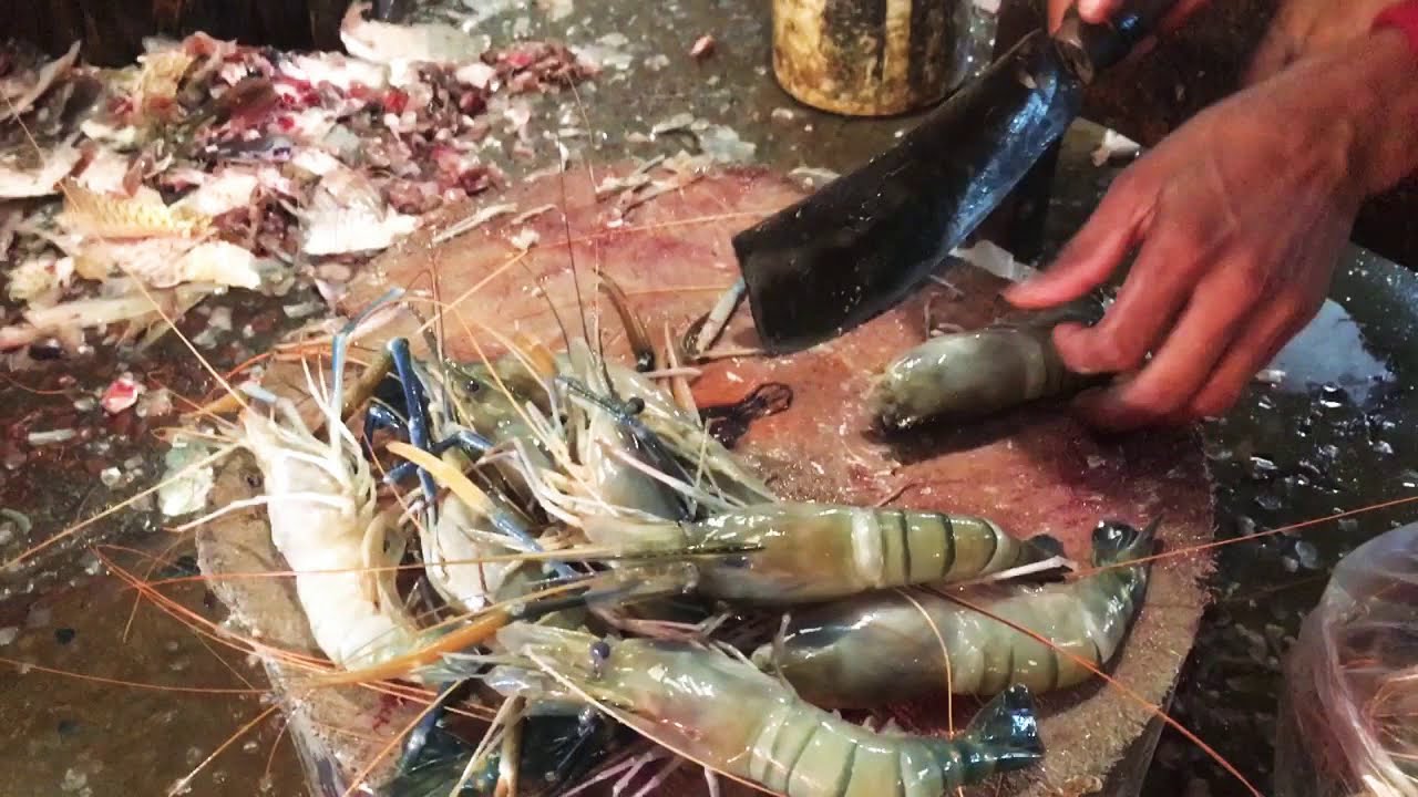 Chingri Fish Cutting - Big Prawn Fish & Tiger Shrimp Slicing || Fish ...