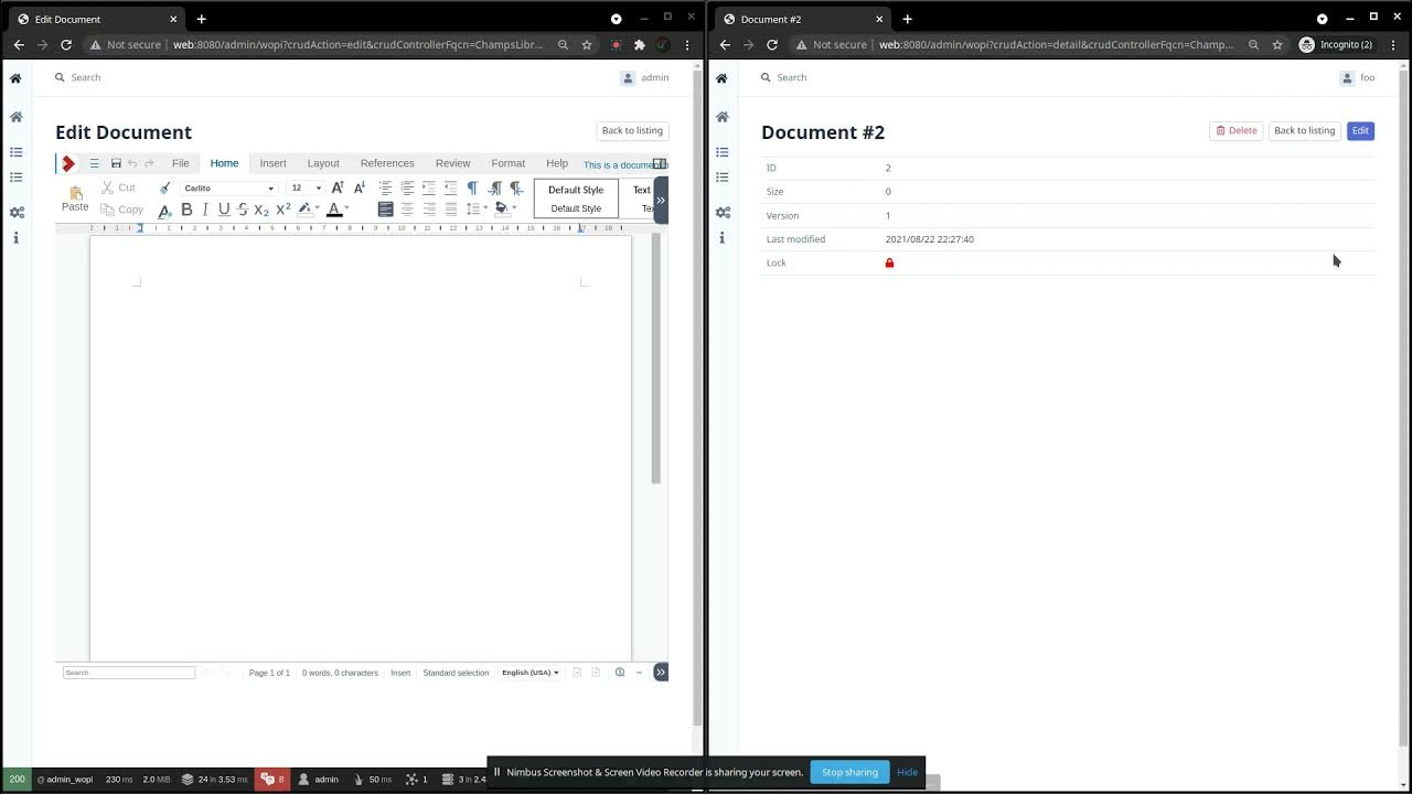 PHP, Symfony, Collabora Online, WOPI Protocol, EasyAdminBundle, EntityAuditBundle - YouTube