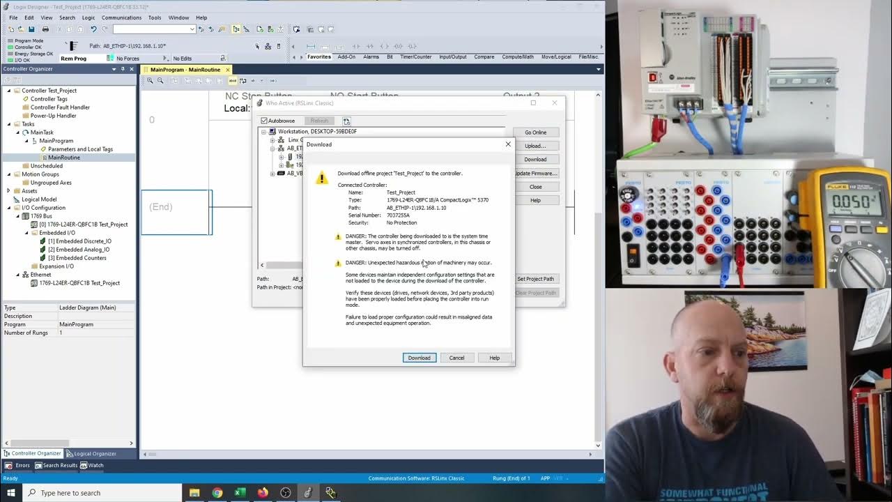 Studio 5000 PLC Programming (3 Wire Latching Circuit) - YouTube