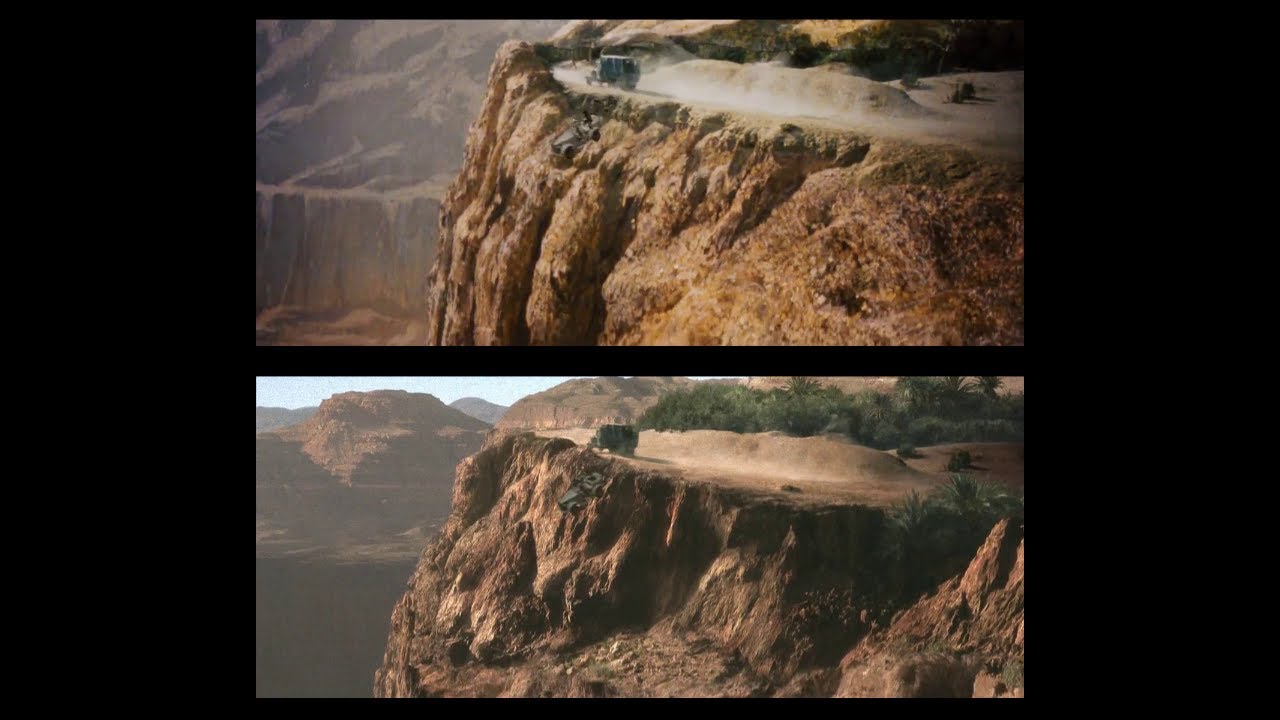 Indiana Jones and the CGI Cliff Face (Side by Side Comparison) - YouTube