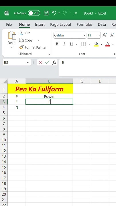 PEN Ka Fullform #excel #exceltips #exceltricks #exceltutorial - YouTube