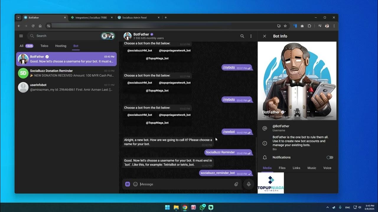Tutorial Create Telegram Bot & Get Telegram Chat ID - YouTube