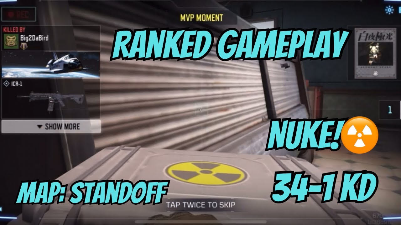 NUKE ON STANDOFF |RANKED| 34-1 KD|COD MOBILE| MVP |Team Deathmatch - YouTube
