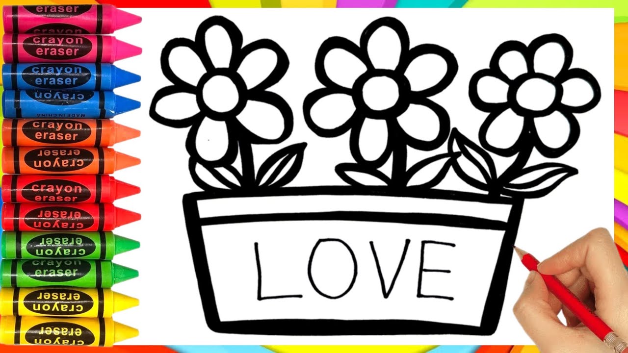 How to draw a flower pot || flower pot drawing || Drawing for children ...