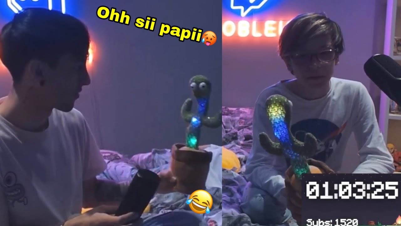 Robleis y Thiago juegan con el cactus que baila😂 - YouTube