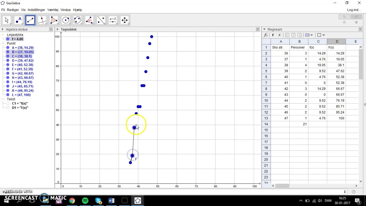 Sumkurve over enkelt observationer og 1-2-3. kvartil - YouTube