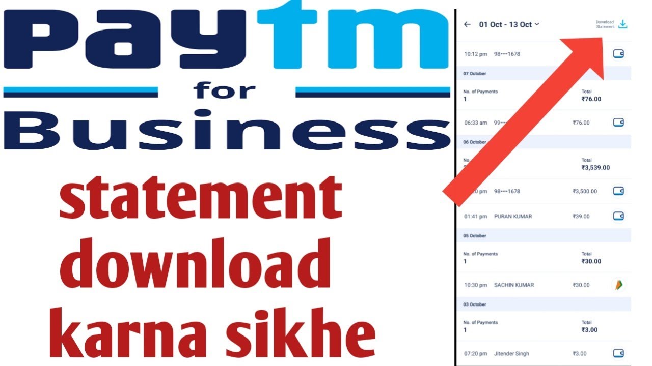 Paytm for business ki statement download karna sikhe| how to download ...