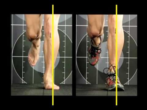 Knæ medial rotation med og uden sko - YouTube