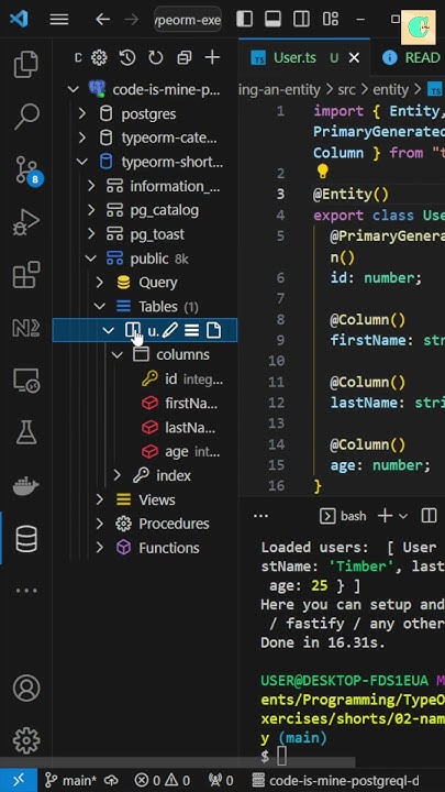 Naming An Entity Typeorm Tutorial Codeismine Shorts Codeismine Youtube
