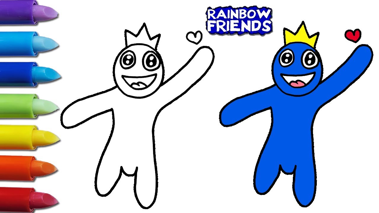 How To Draw A Blue From Rainbow Friends - YouTube