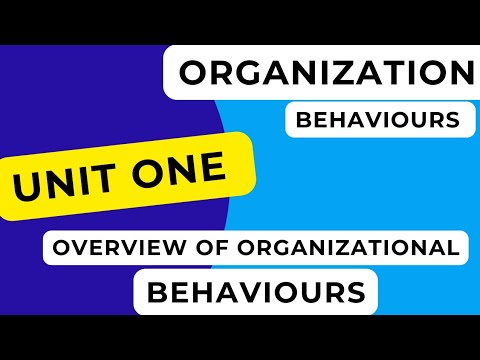 Organization Behaviour Unit One Tutorials - YouTube
