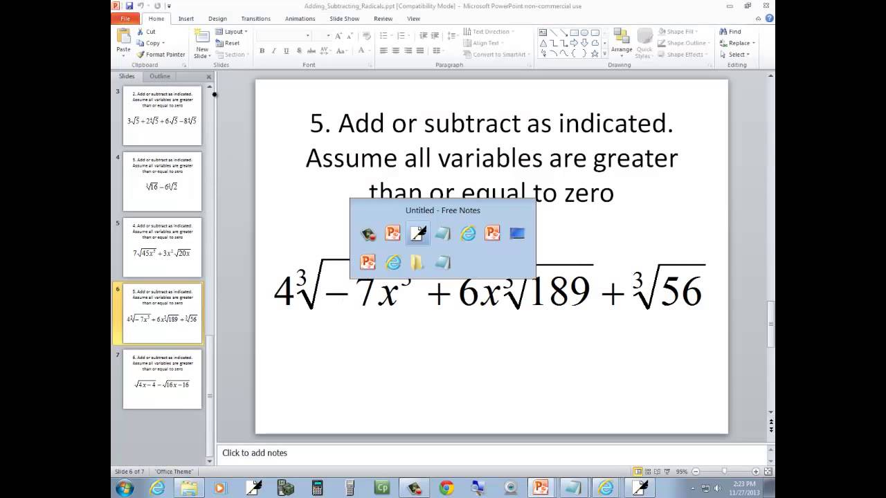 Basic Algebra Skills Review - Radicals - Adding and Subtracting - YouTube
