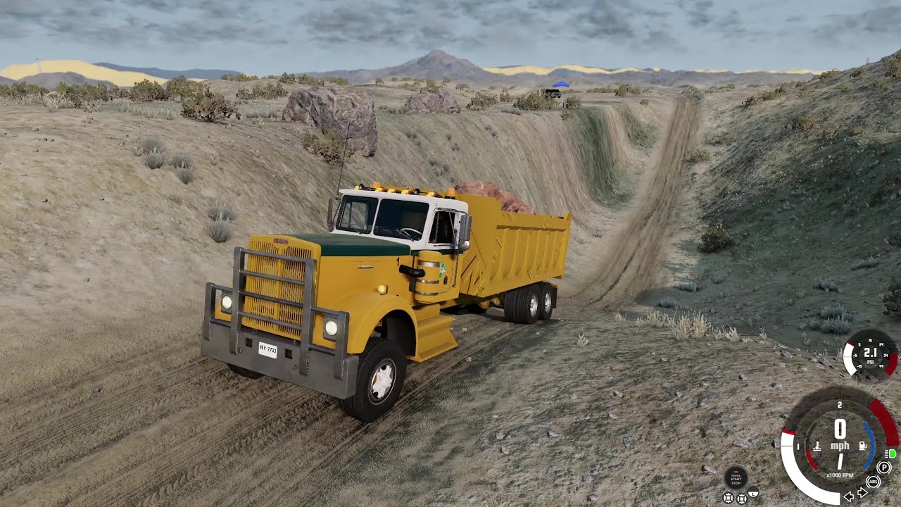 Offroad desert with Gavril T-Series Tyrannos dumper truck driving ...