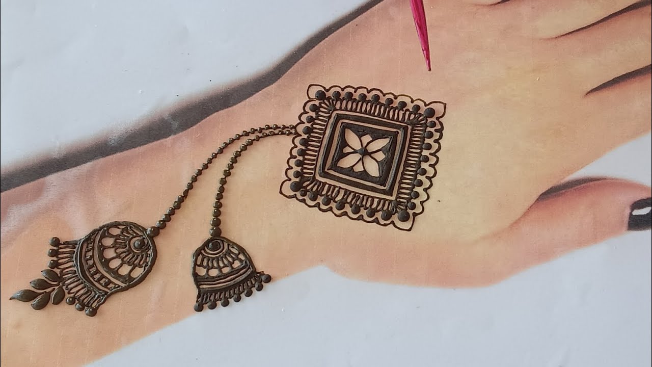 jhumka style beautiful mehndi design|| Easy Mehndi Design|| Mehandi ka ...