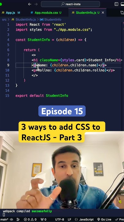 3 ways to add CSS to ReactJS - Part 3 😎 #reactjs #reactjstutorial - YouTube