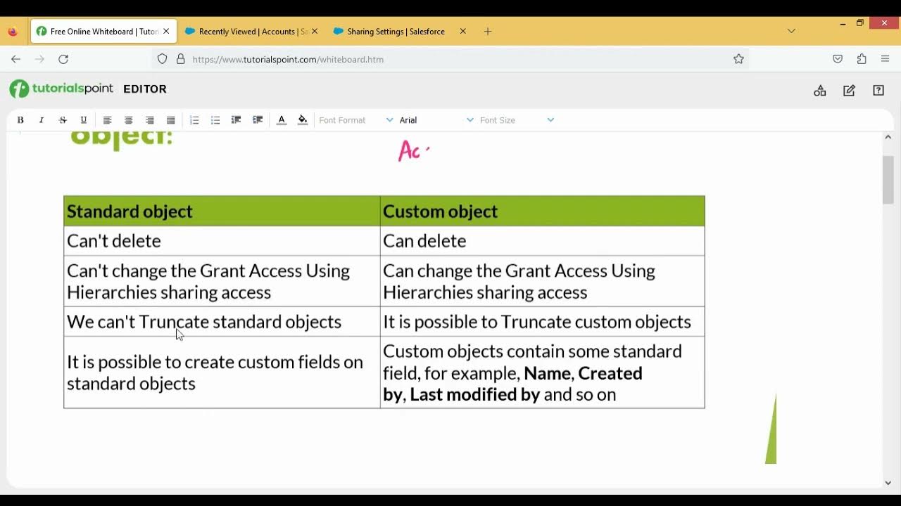 Difference between custom object and standard object - YouTube