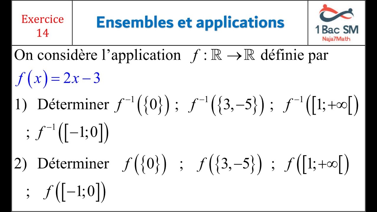 Exercice 14(Ensembles et applications)(1ère BAC Sciences Mathématiques ...