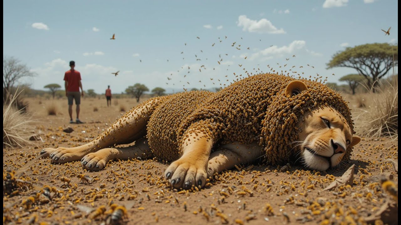 LION covered in millions of blood-sucking ticks rescued by fearless ...