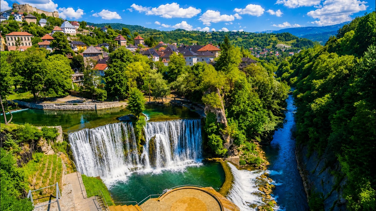 The Waterfall in Jajce | Bosnia and Herzegovina - YouTube