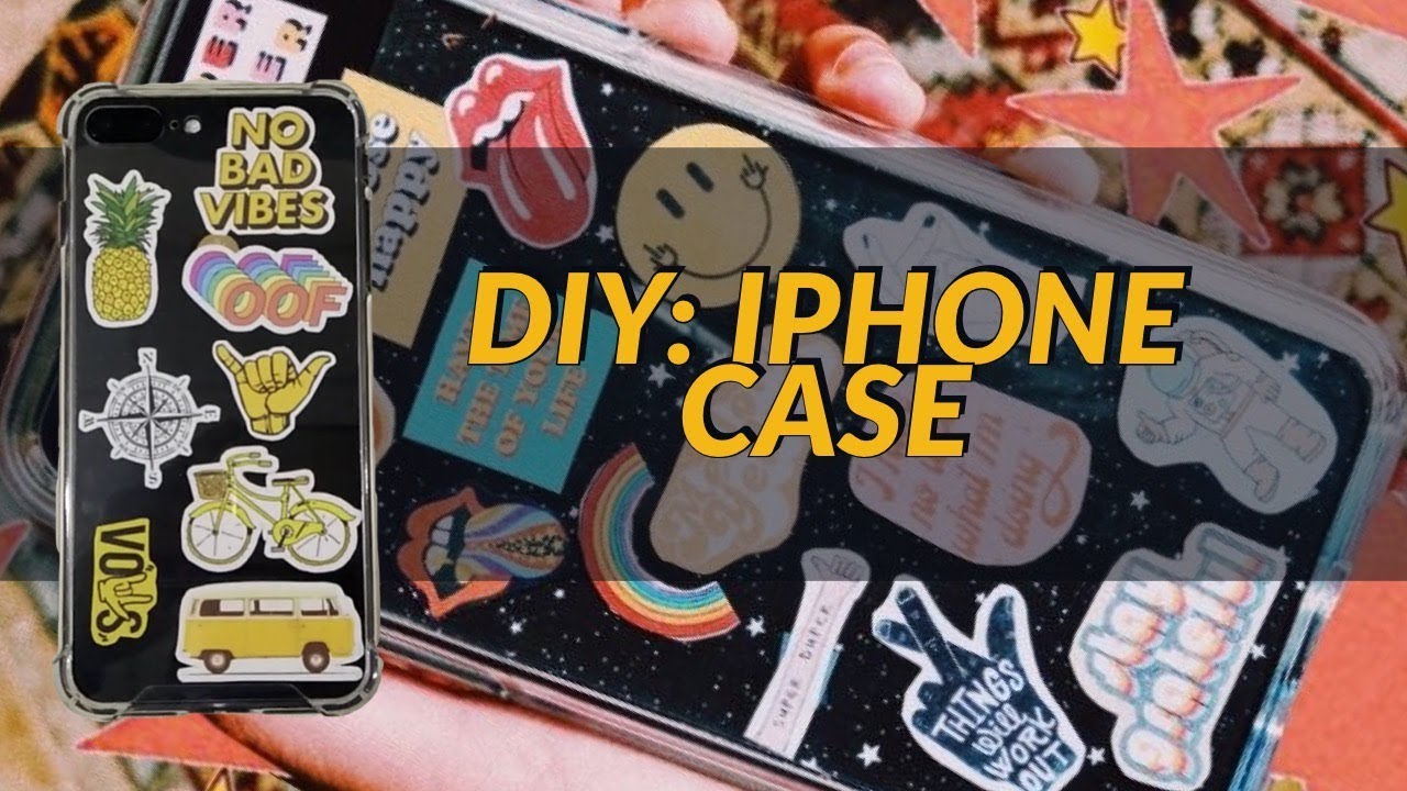 DIY| Affordable iPhone Case: Stickers Inspired Design - YouTube