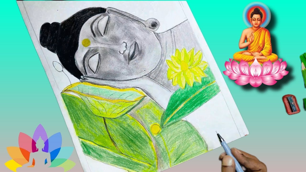 how to draw lord buddha// easy pencil sketch drawing//easy pencil art ...