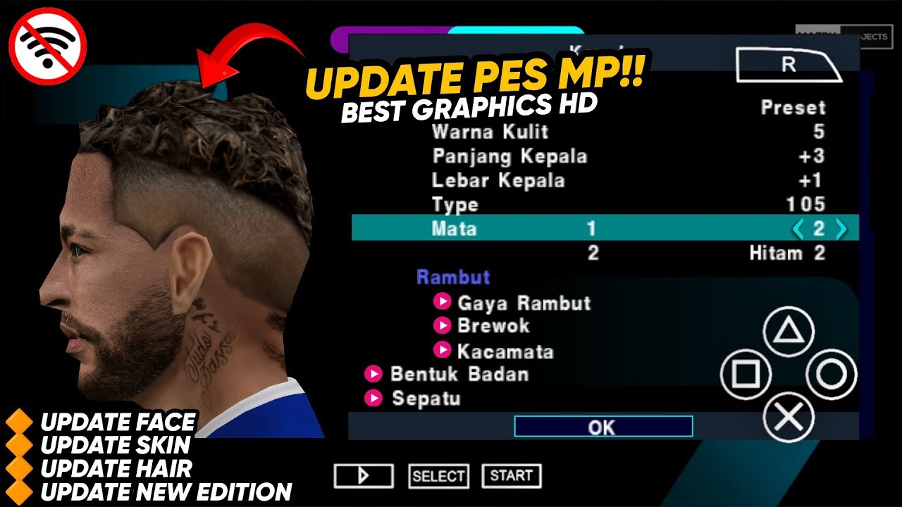 eFootball™ 2024 PPSSPP by MP Riview Update Face, Hair, Skins & Themes ...