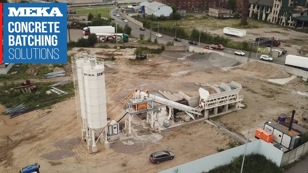 MEKA Compact 60 Concrete Batching Plant in St. Petersburg, Russia - YouTube