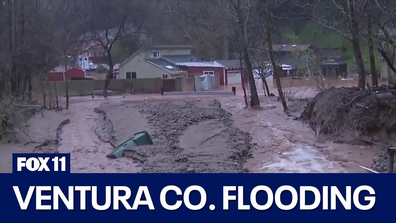 Flooding in Ventura County as rain comes to Southern California - YouTube