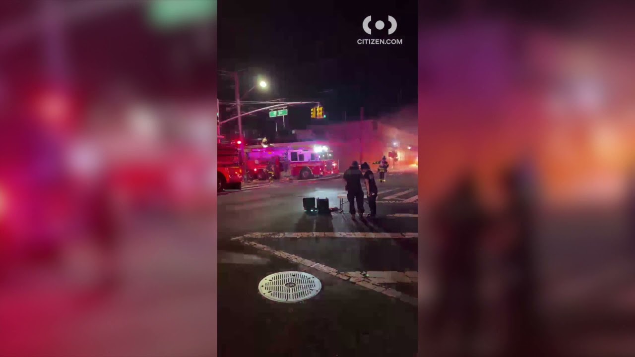 Three Alarm Warehouse Fire at Maspeth, Queens - YouTube