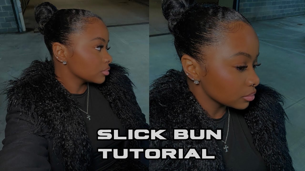 Sleek Bun Tutorial on Natural Hair - YouTube