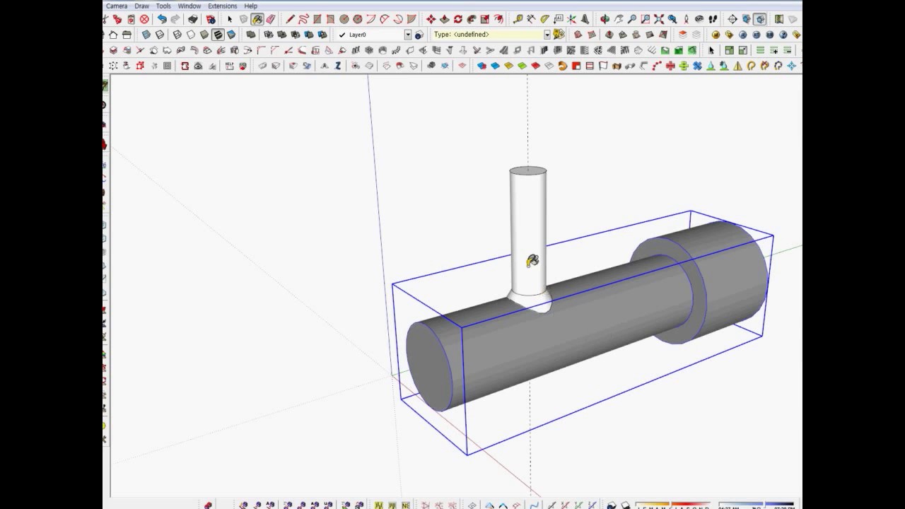 SketchUp tips_Curved surface work, pipe conjunction,스케치업 파이프연결 - YouTube