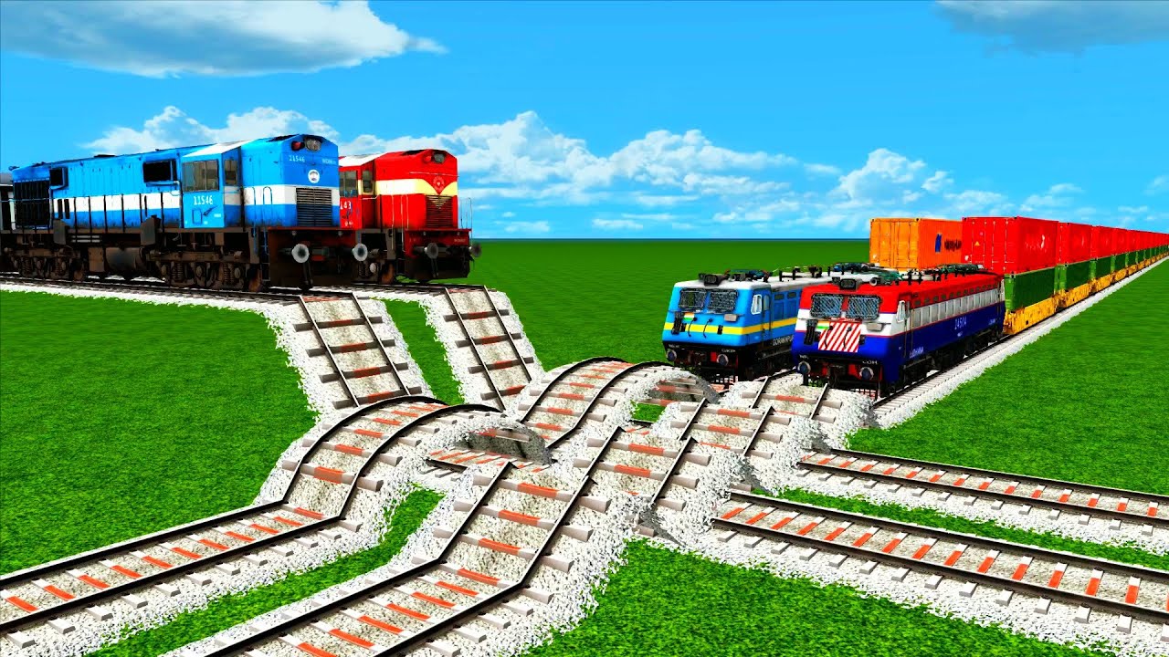 Fast Train Passes Over Cross X Dangerous Speed Bump & Unfinished ...