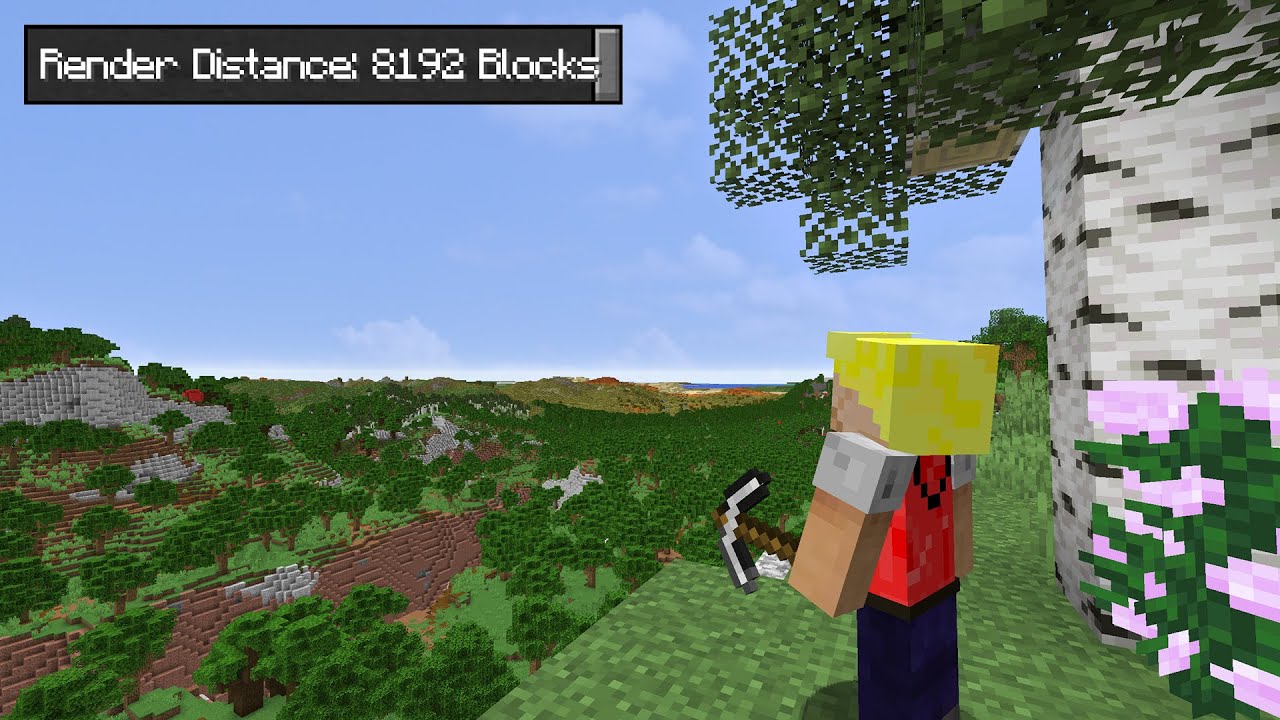So sieht Minecraft mit Render Distance 10.000 aus! - YouTube