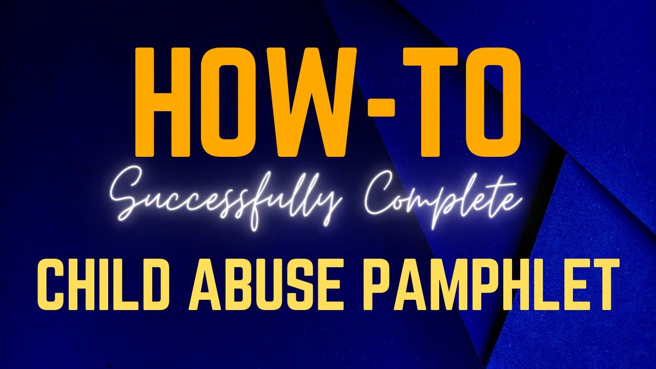 CDEV 110 HOW TO - Child abuse pamphlet - YouTube