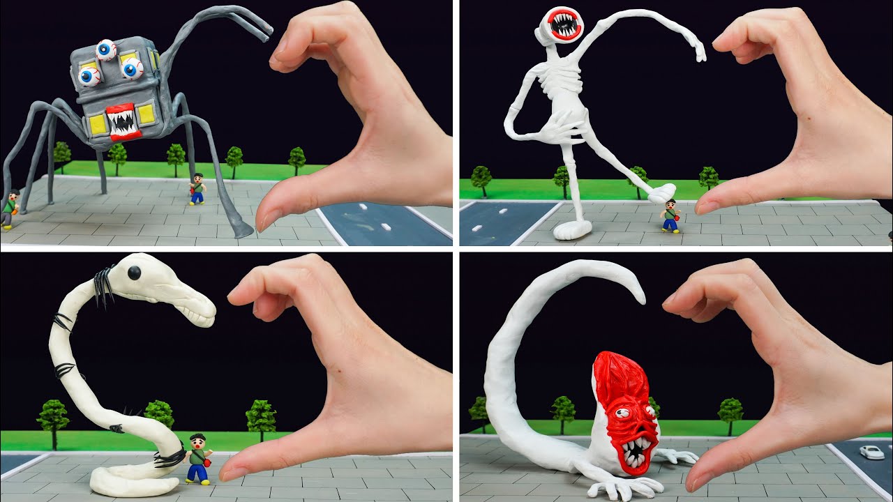 🧡 ALL MONSTER Trevor Henderson Finger Heart with Clay | Leovincible ...