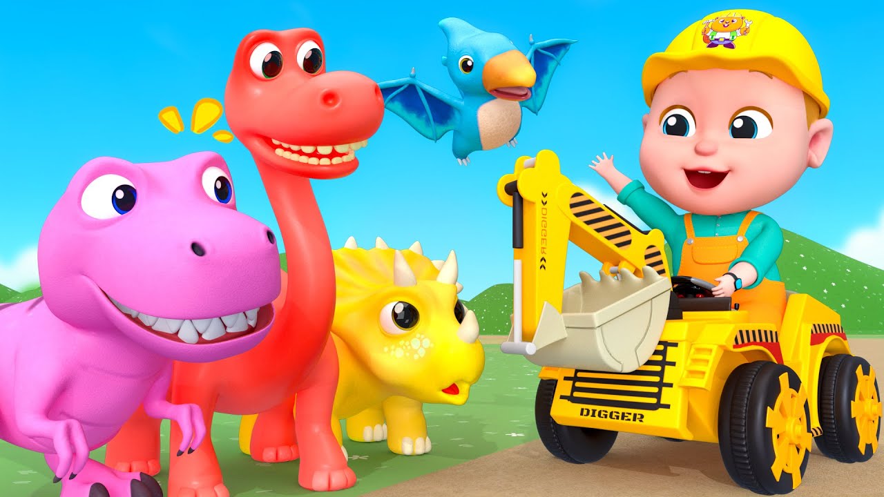 T-Rex Roar! | Five Little Dinos | Dinosaur Song | Super Sumo Nursery ...