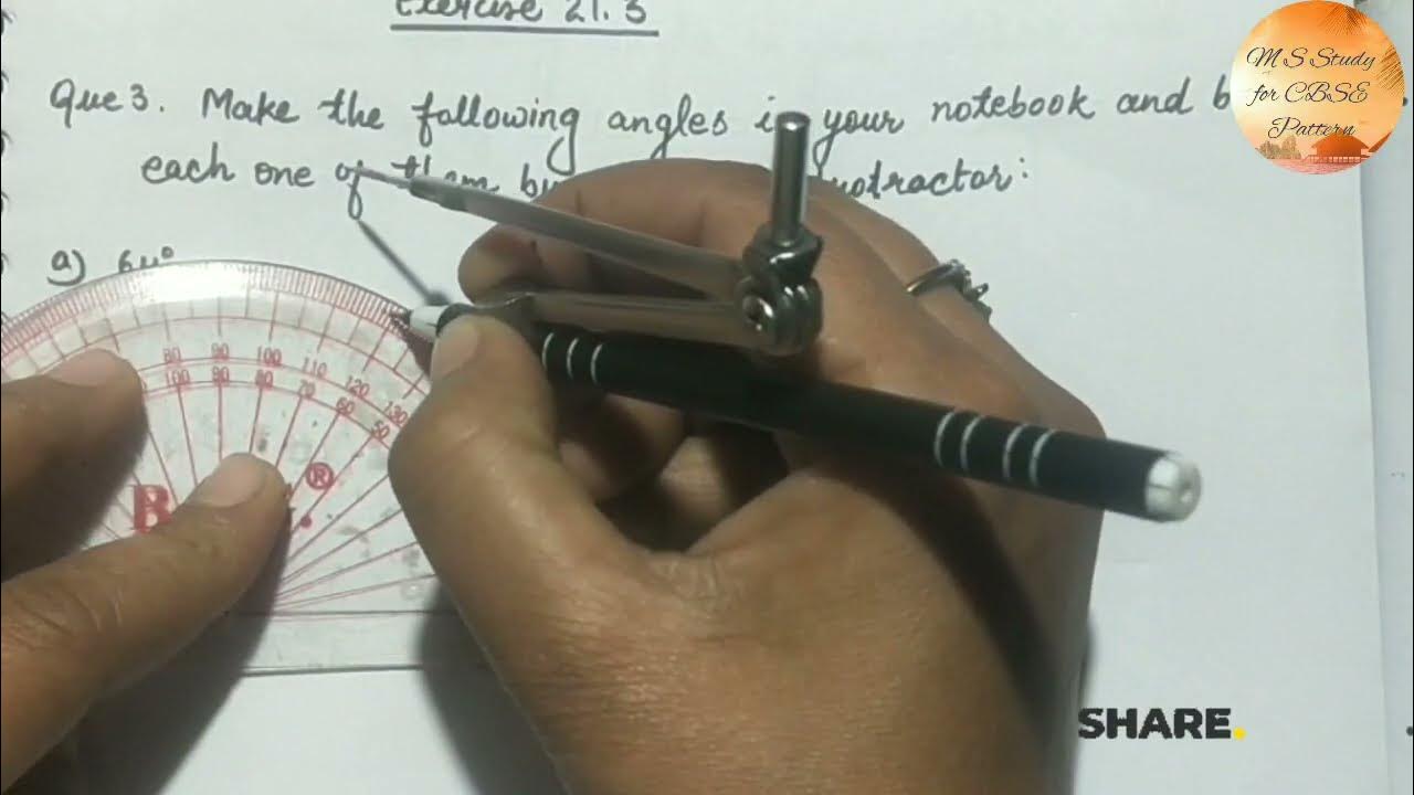 construction of angle, lines, how to draw angles, angle ko kaise banaye ...