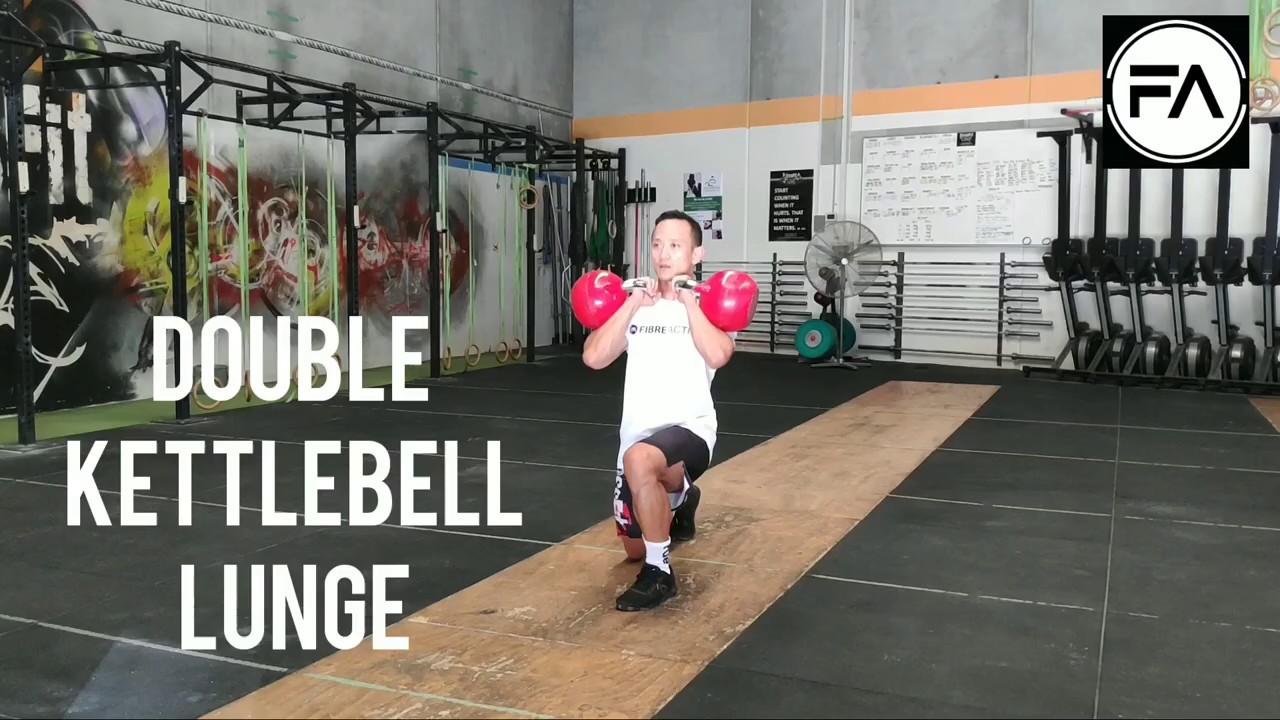 Exercise Library: Double kettlebell Lunge - YouTube
