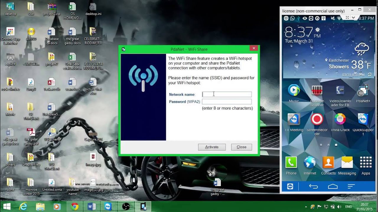 Free wifi tethering/internetsharing to your smart phone to pc - YouTube