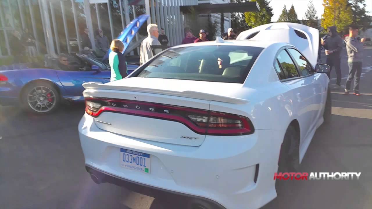 Dodge Charger SRT Hellcat Revving At Portland Cars & Coffee - YouTube