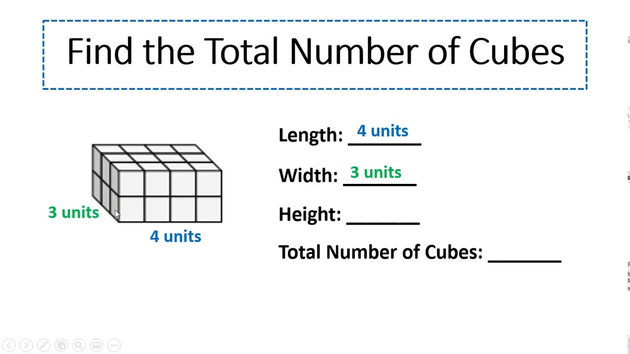 Volume Using Units Cubes Part 2 - YouTube
