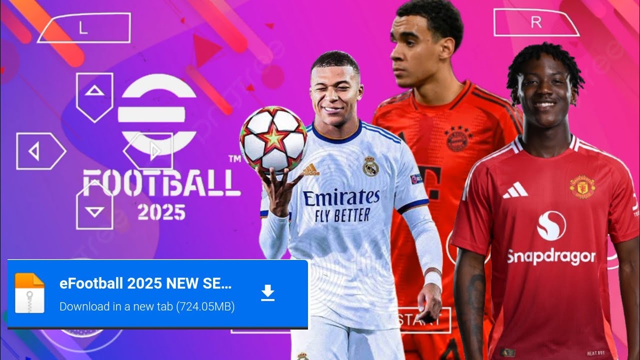EFOOTBALL PES 2025 PPSSPP Full Update Transfers & Kits 2024/25 Real ...