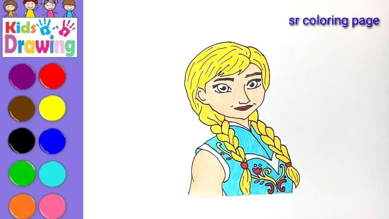 How to draw a anna /coloring pages for kids - YouTube