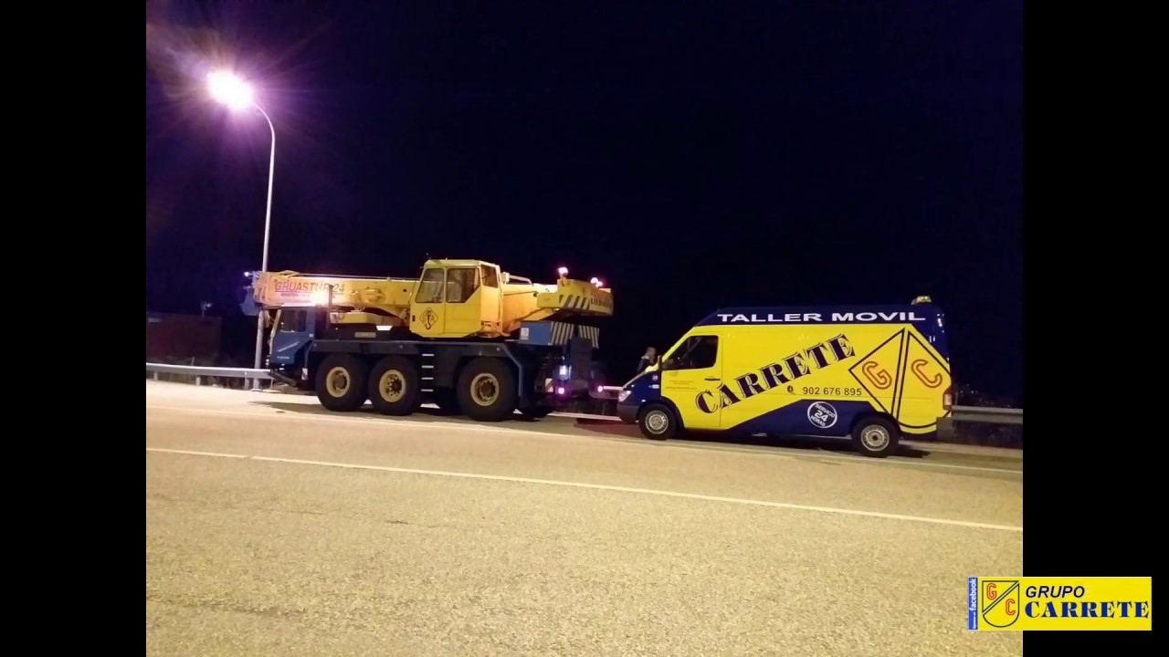 Rescate de plataforma volcada por GRÚAS CARRETE - YouTube