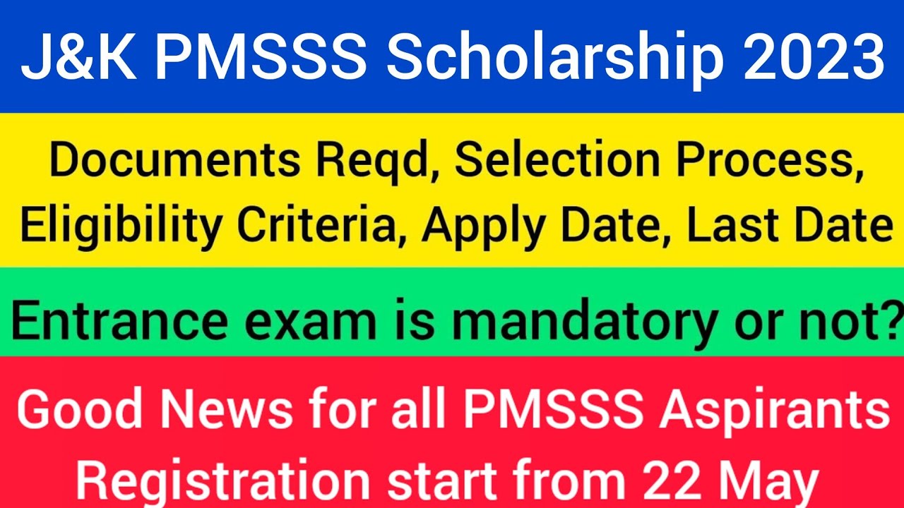 Big Update: PMSSS 2023-24 Registration for J&K & Ladakh Students ...