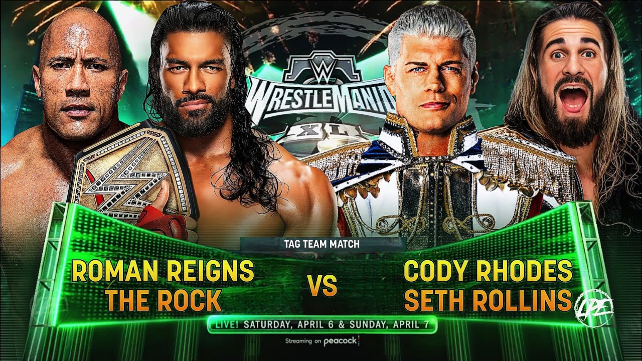 WWE 2K23 | Roman Reigns & The Rock Vs Cody Rhodes & Seth Rollins ...