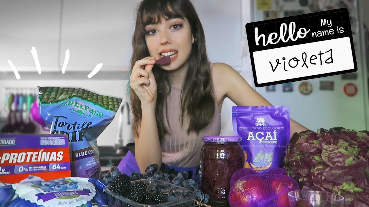 24 Horas Comiendo de Color VIOLETA! - YouTube