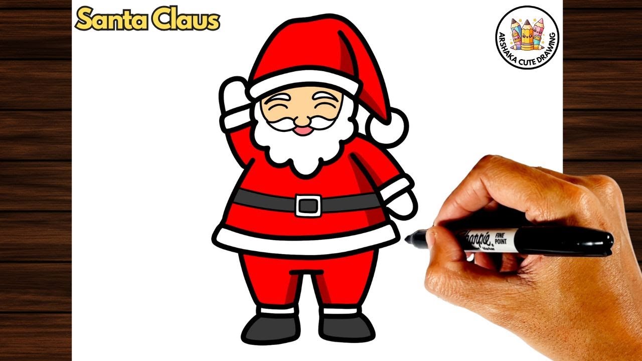 How to Draw A Cute Santa Clause Easy Step by Step - YouTube